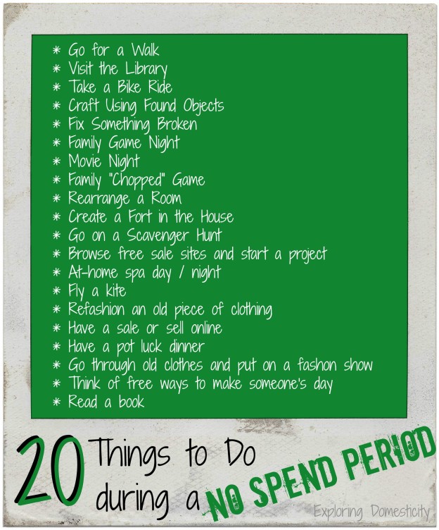 How to Prepare for a "No Spend" Period ⋆ Exploring Domesticity