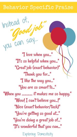Behavior Specific Praise: How to tell your kids what you want. ⋆ ...